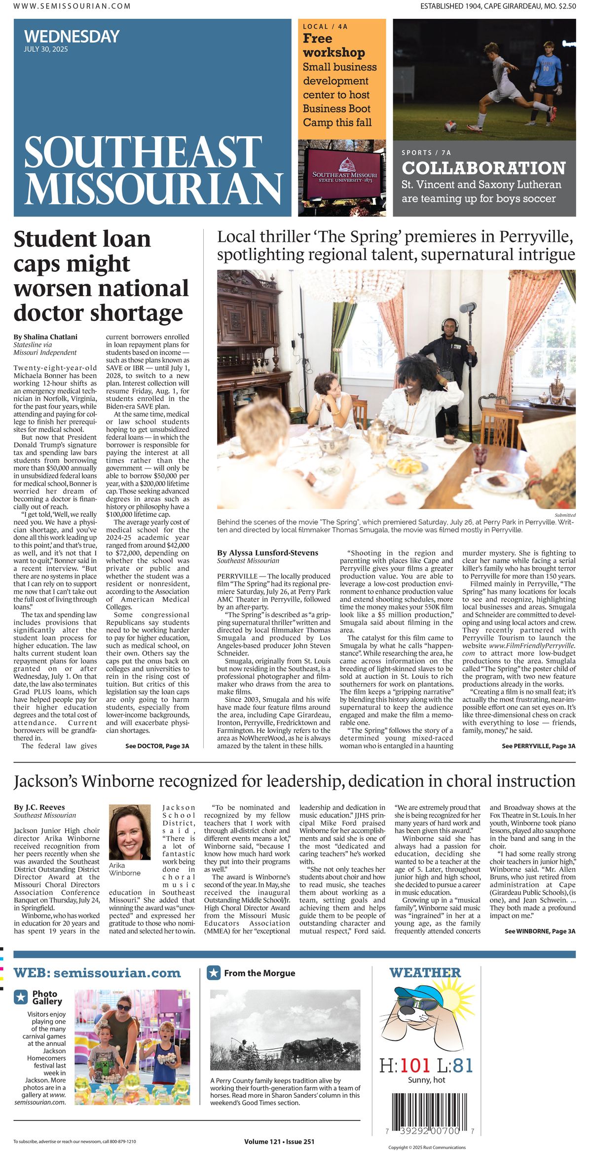Wednesday, July 30, 2025: E-Edition