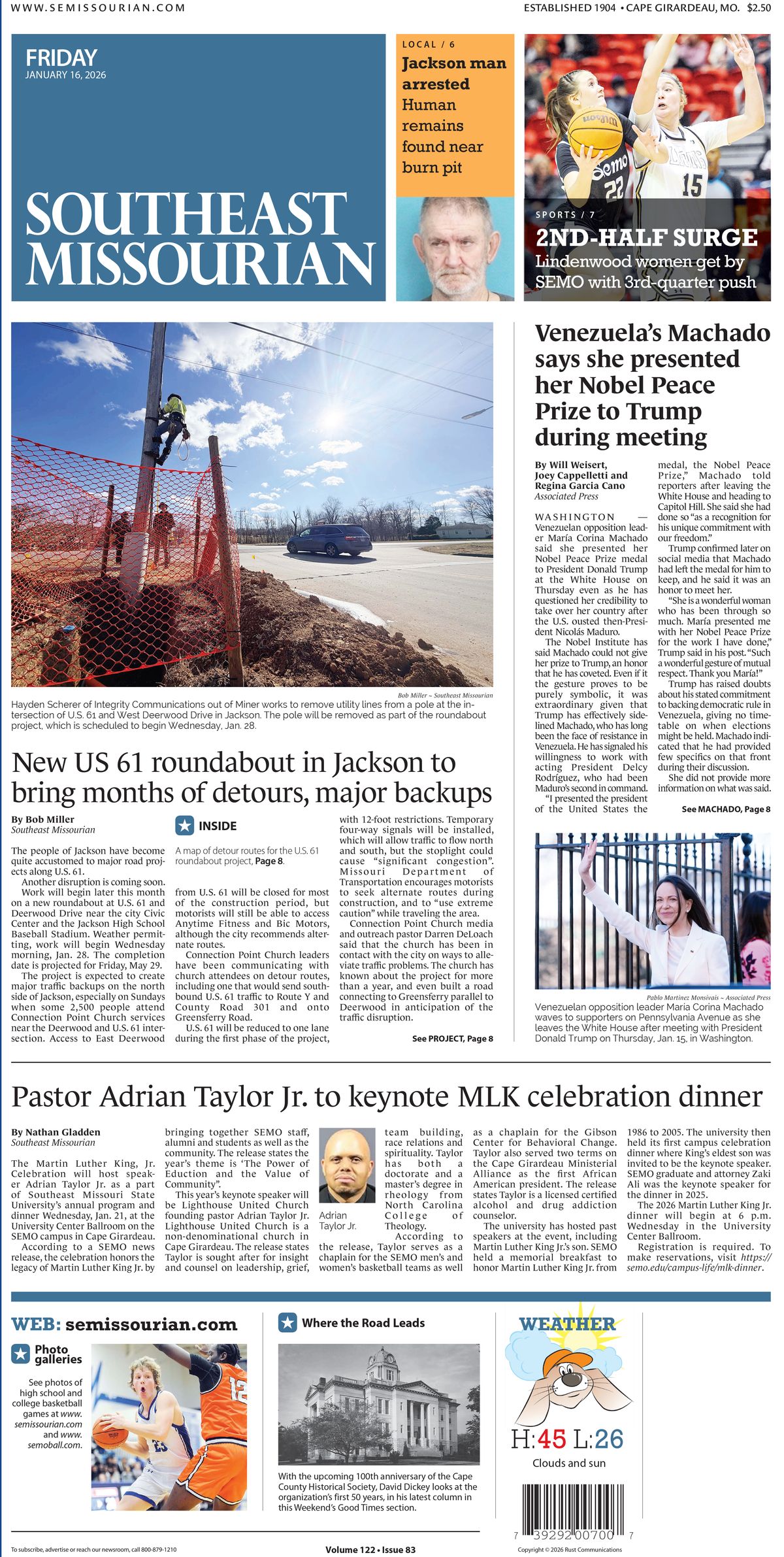 Friday, January 16, 2026: E-Edition