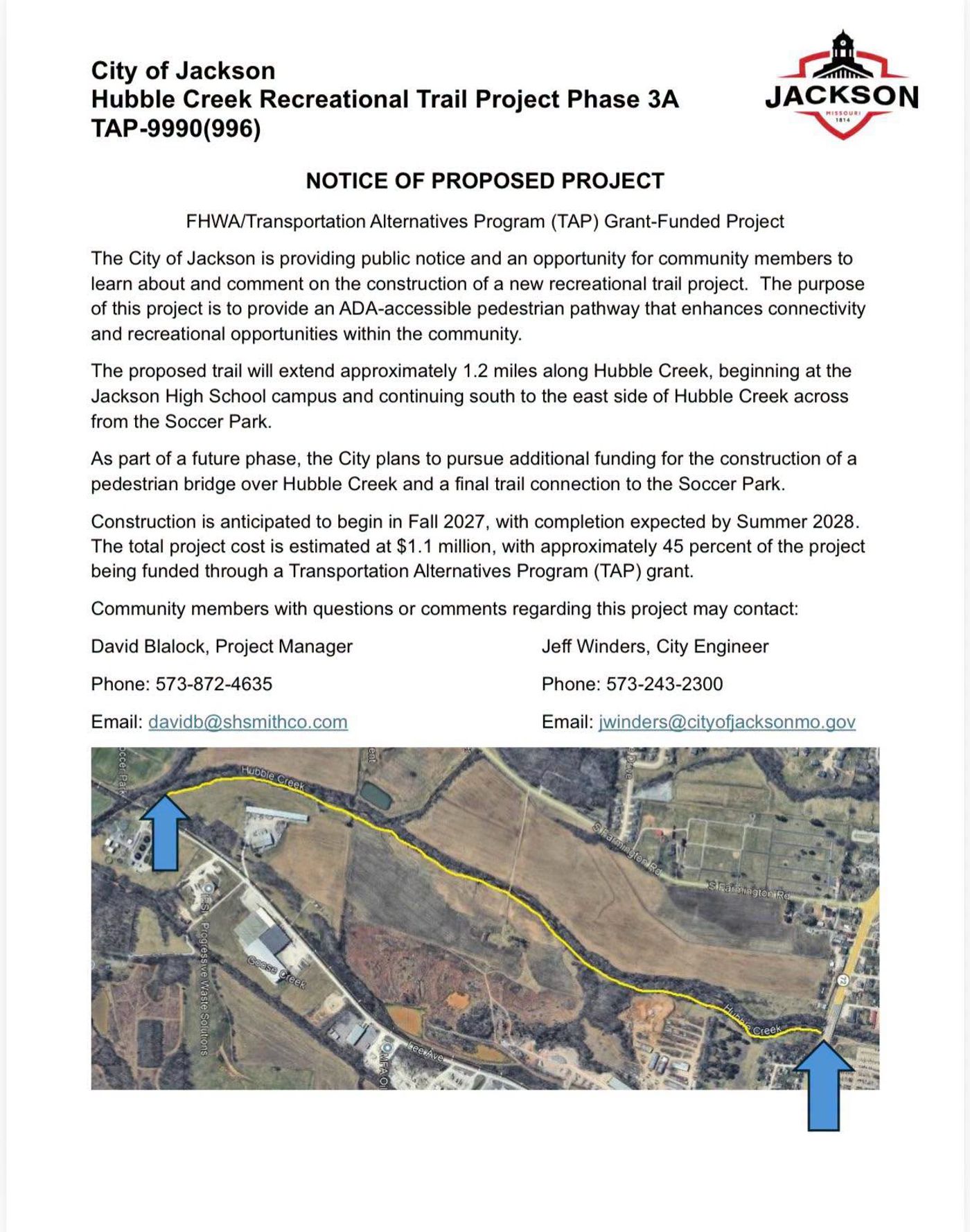 City of Jackson plans $1.1M ADA-accessible Hubble Creek trai...