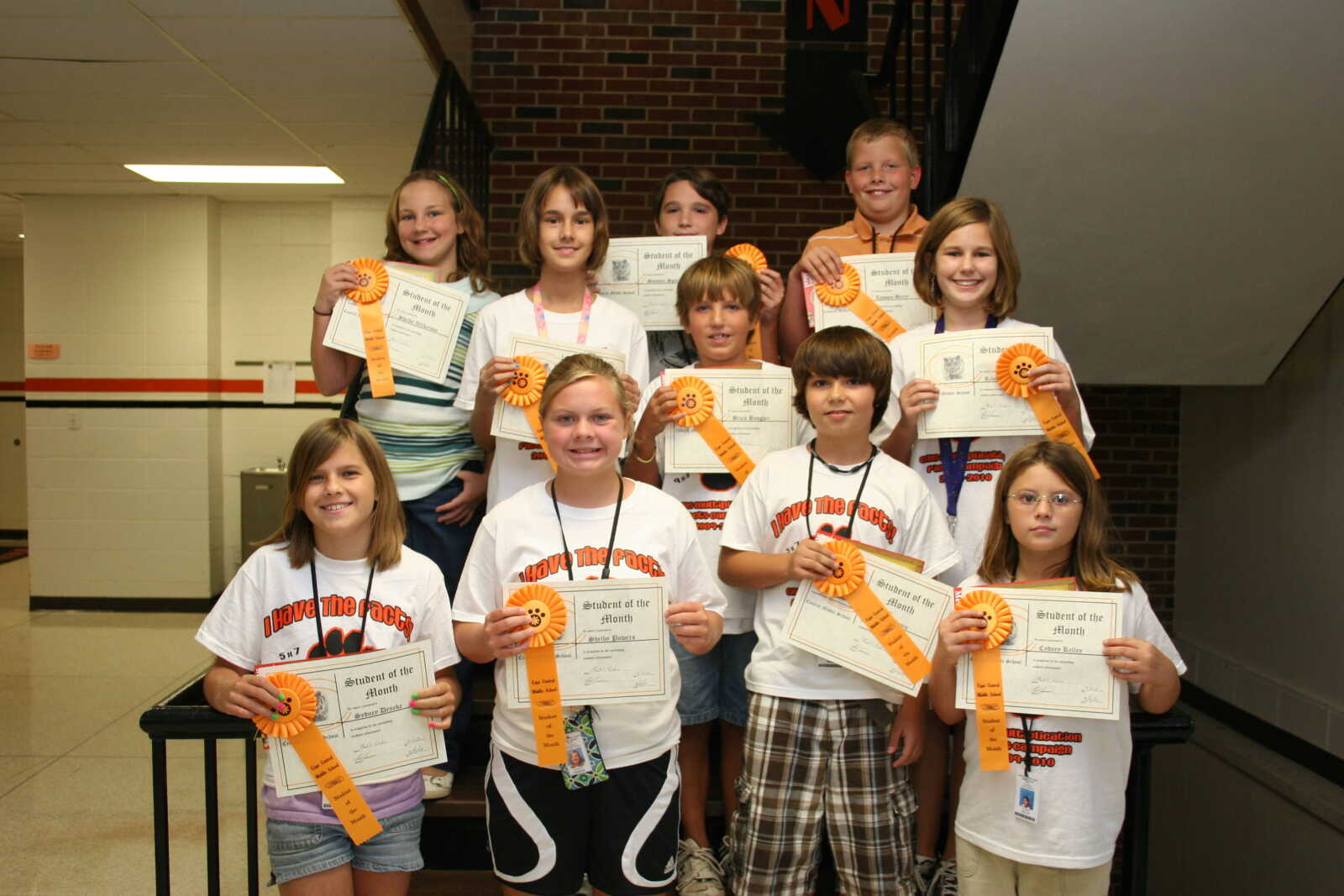 Cape Central Middle School sixth grade Students of the Month