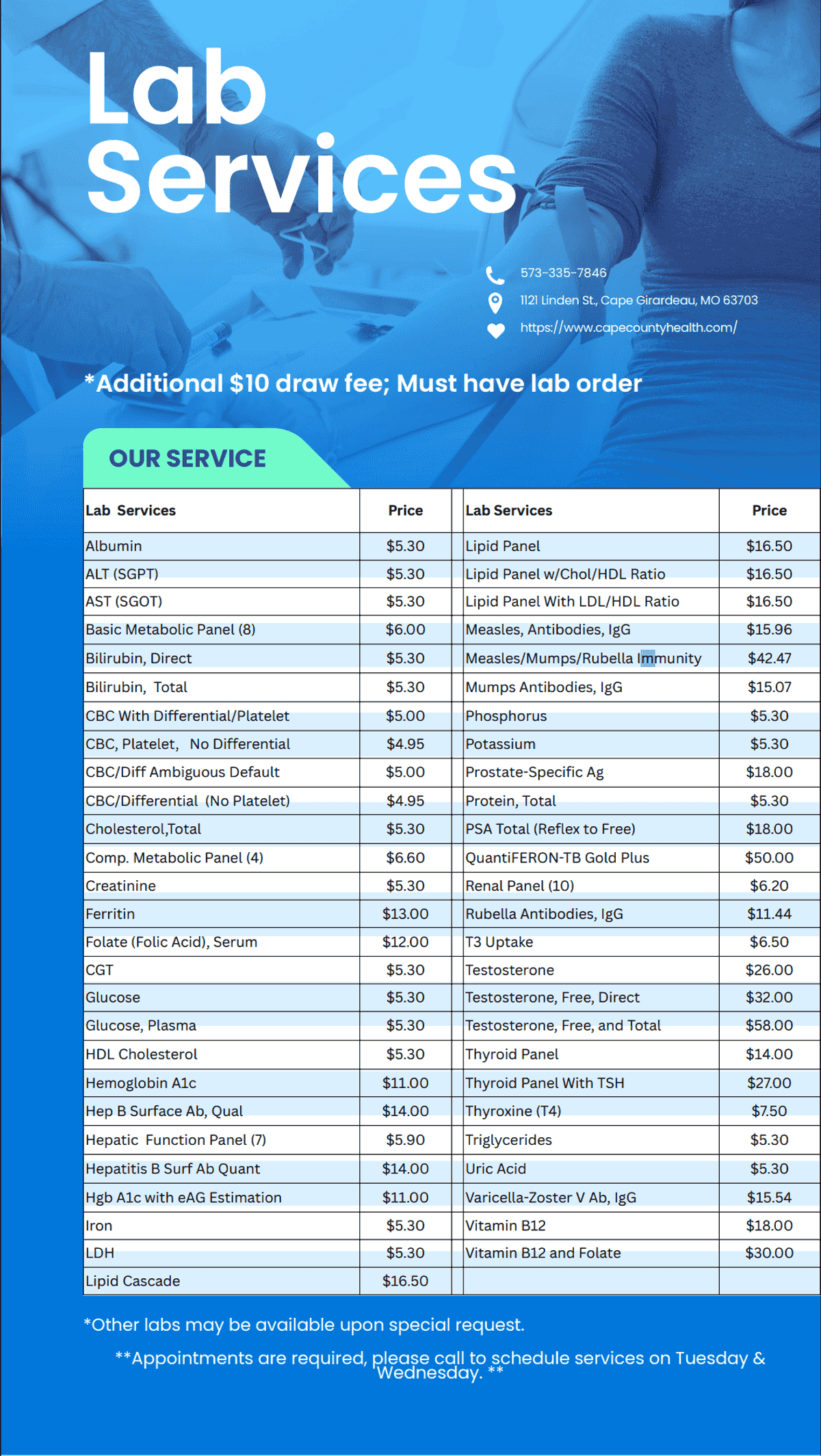 Cape Girardeau County Public Health Center to offer cash-only lab serv...