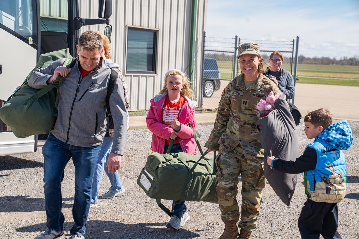 1140th engineering battalion return from Kuwait deployment