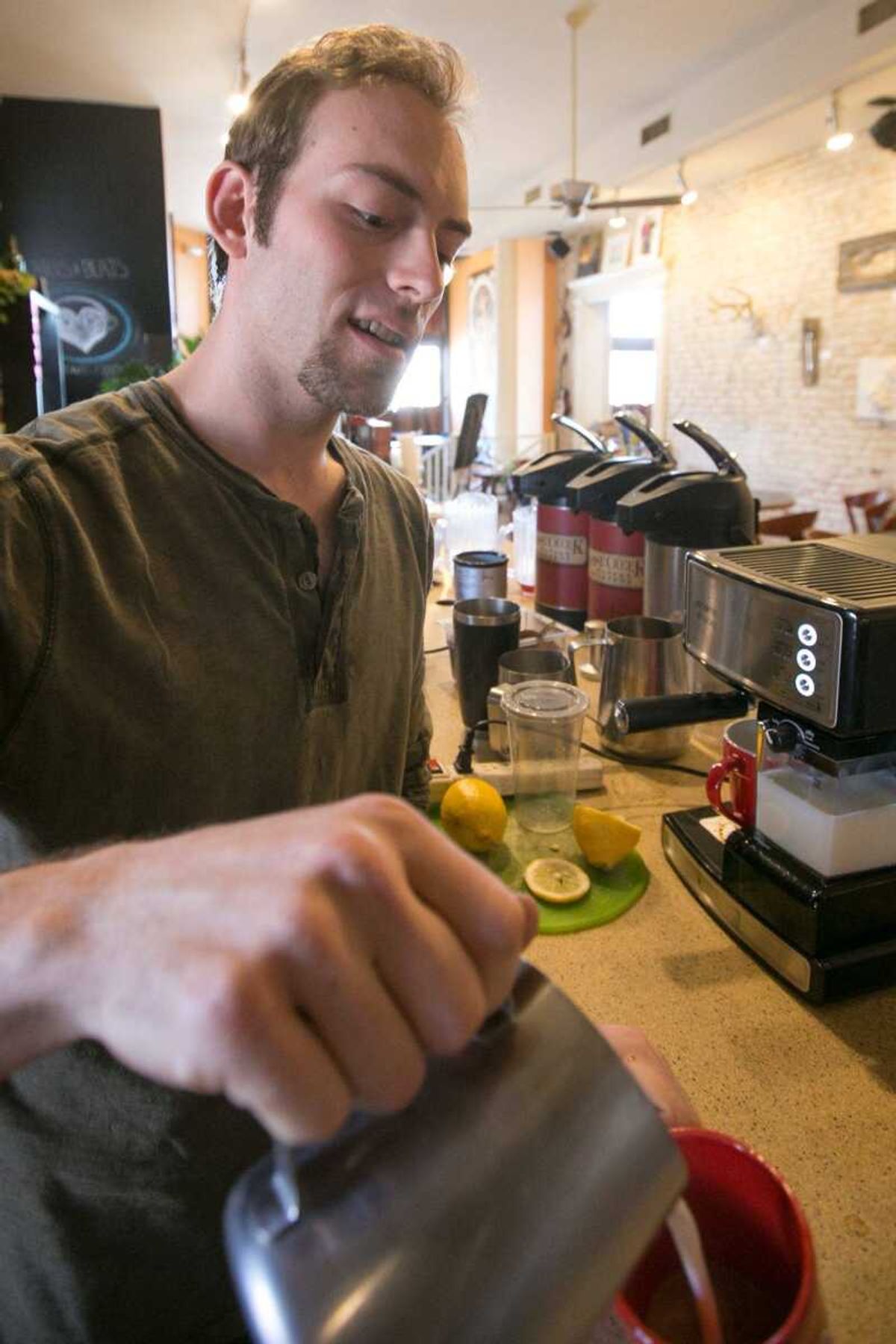 Jonathan Patterson uses coffee to paint nature, architecture and comic...