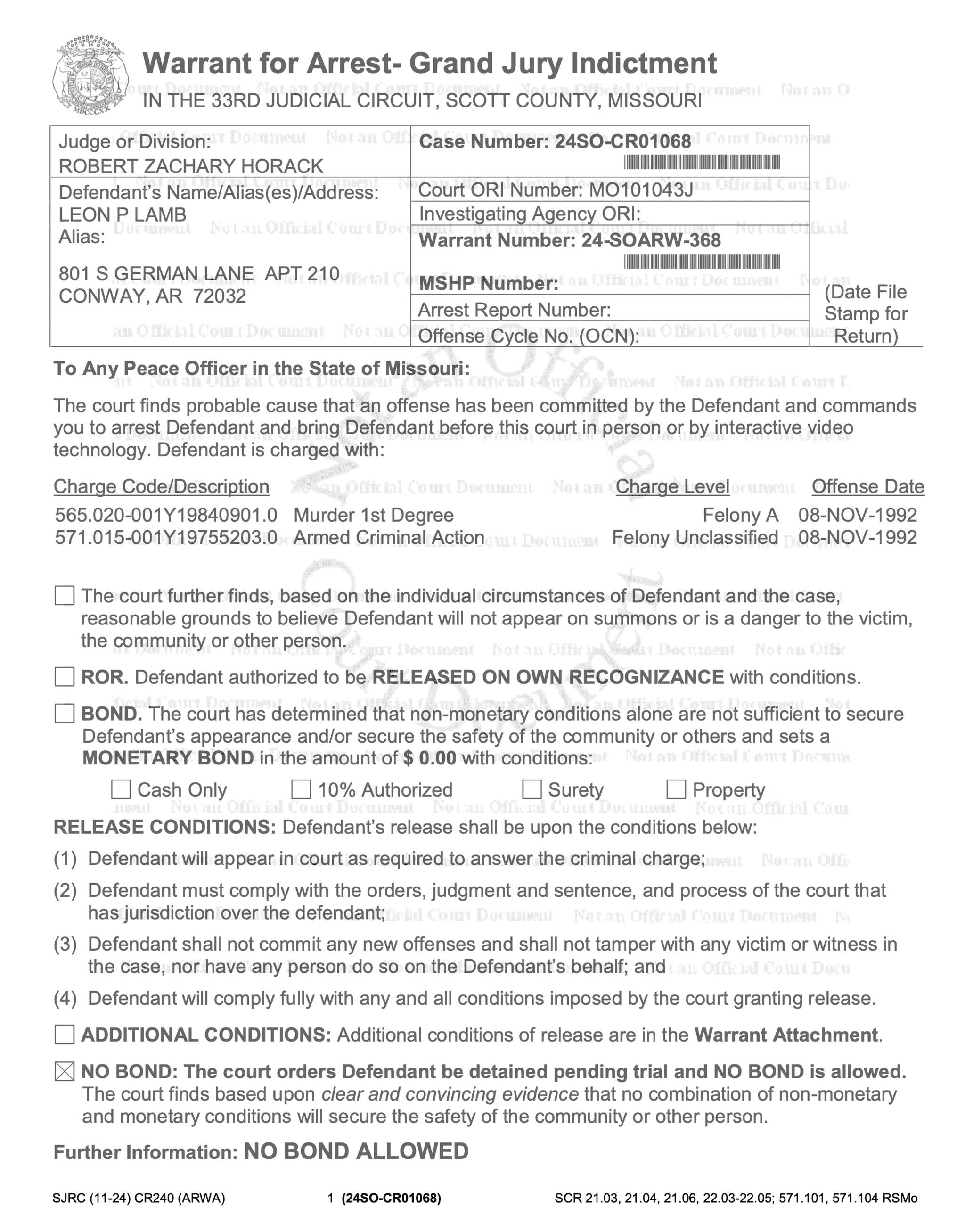 What do public documents say about Leon Lamb as it relates to Mischell...