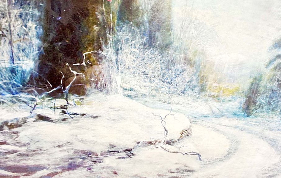 Through the Woods: Back road in snow