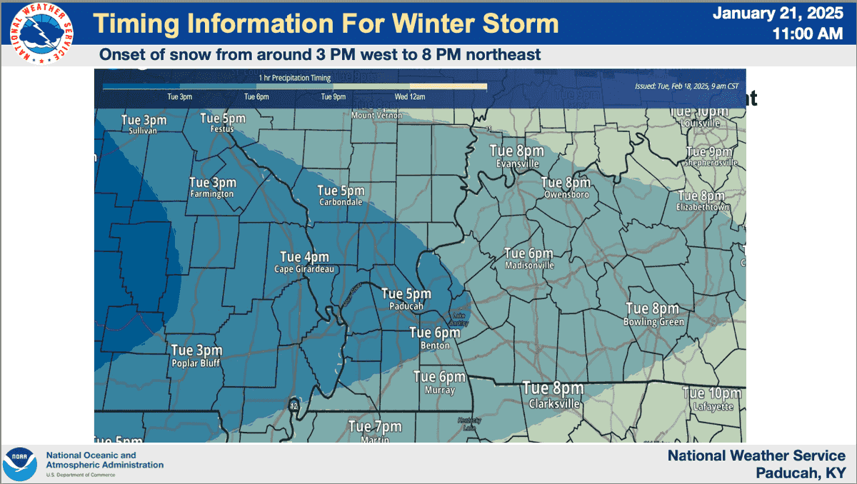 NWS latest update: Snowfall pushed back a couple hours in re...