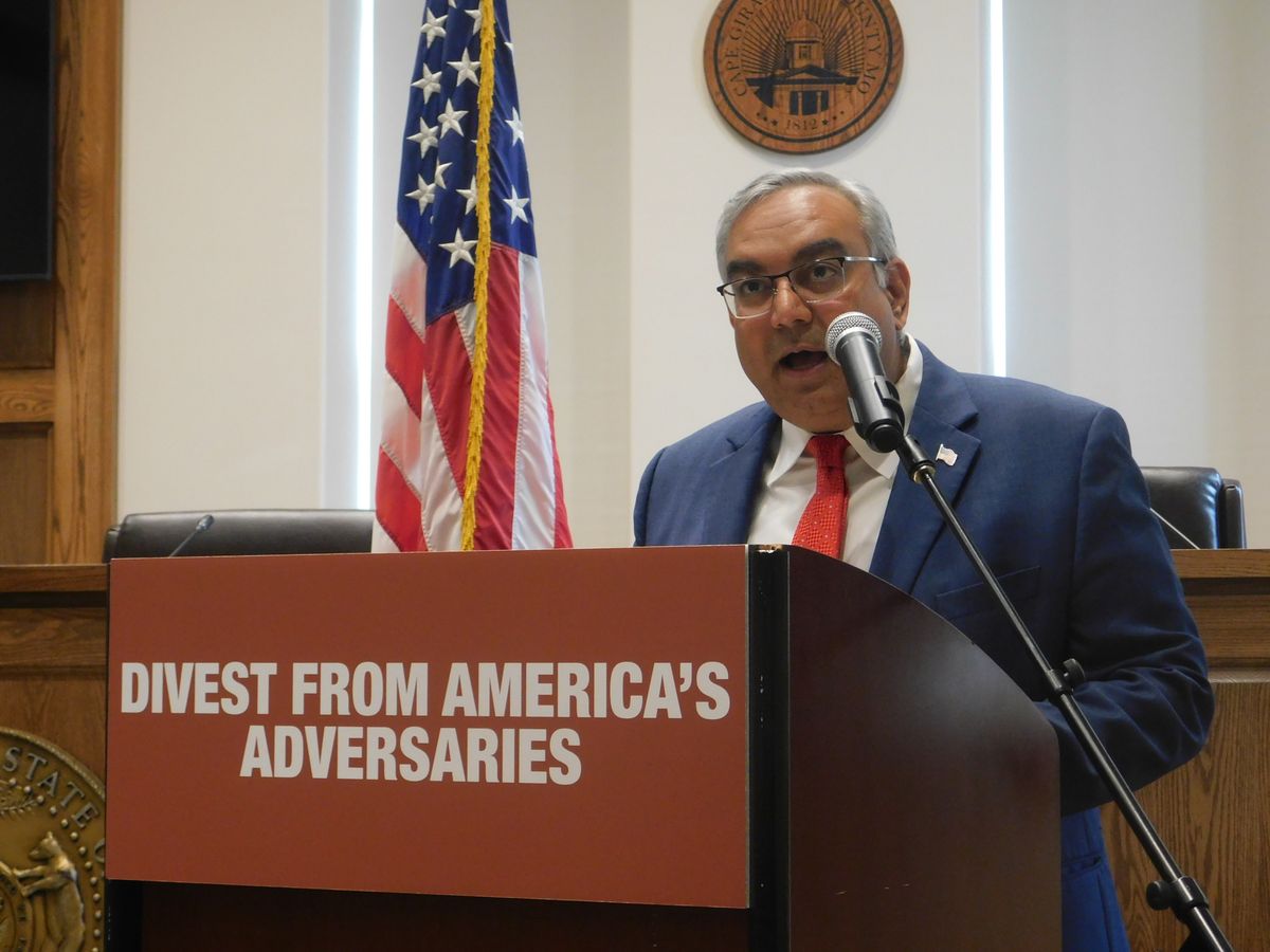 State Treasurer Vivek Malek encourages divestment from China in Jackso...