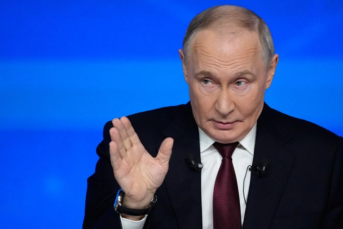 Putin tells his annual news conference that the Kremlin's mi...