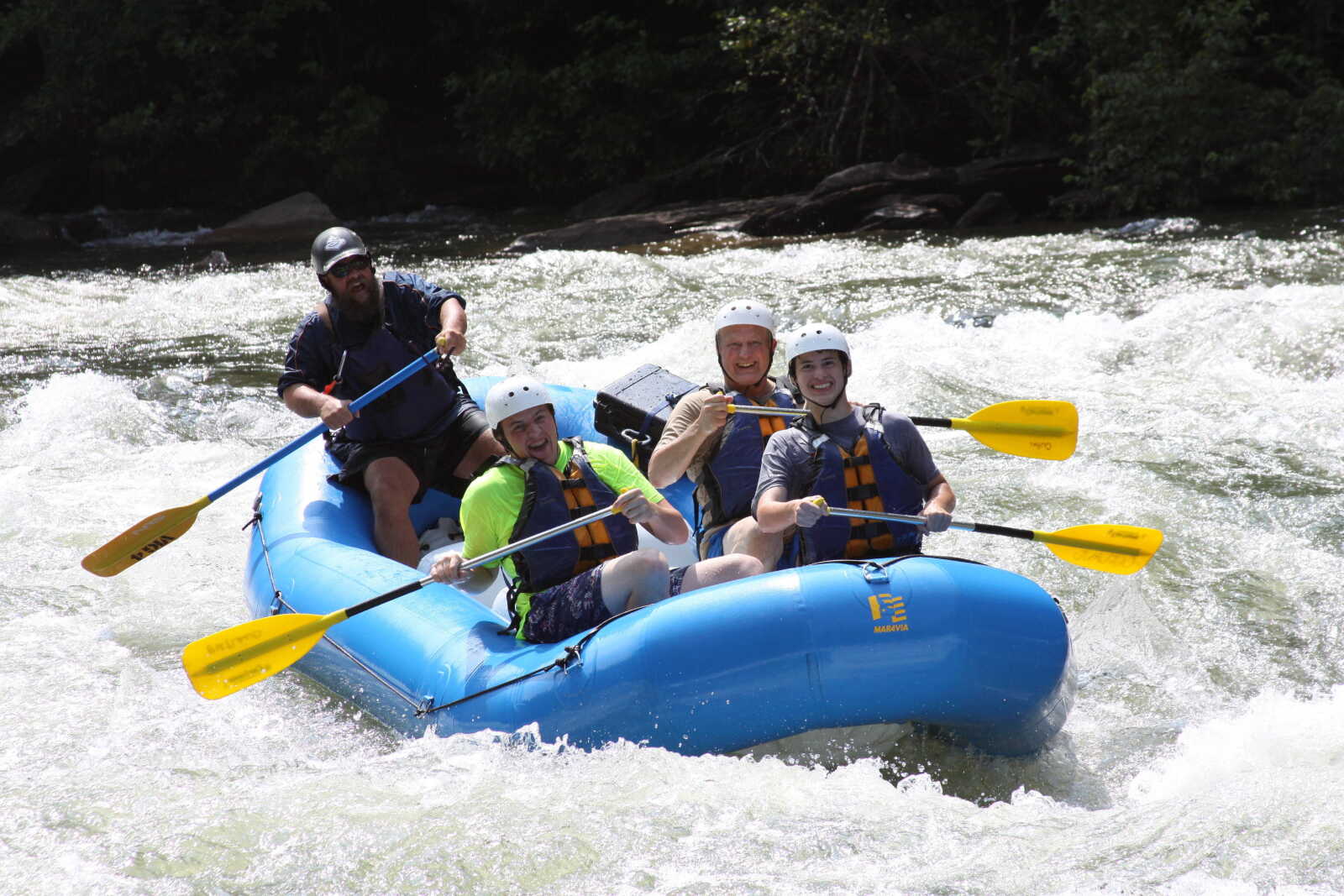 Boy Scout Venture Crew 5 whitewater-rafting on the Ocoee River in Tenn...