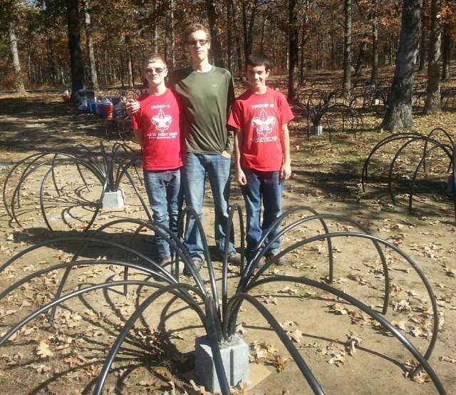 Boys Scouts Build Fish Habitat at S-F Scout Ranch