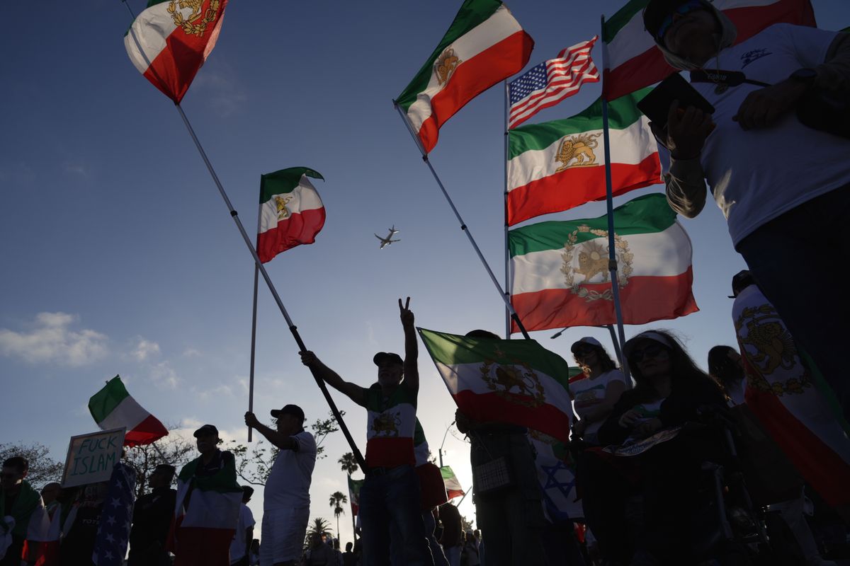 Iranian Americans protest for change outside Iran's World Cu...