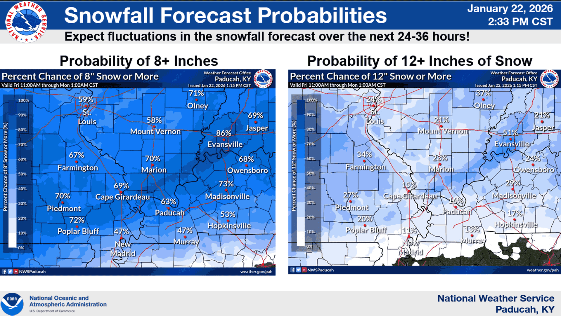 NWS forecasters say "significant snow accumulation" more likely as win...