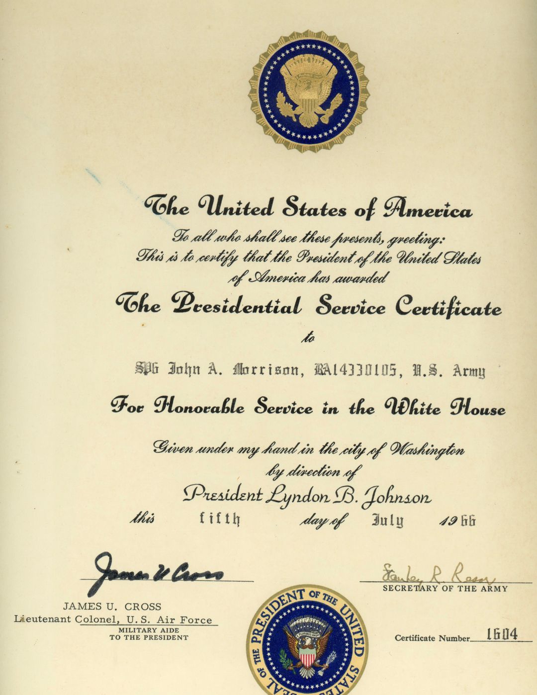 John A. Morrison, Sergeant, U.S. Army, Korean War From Korea to the Wh...