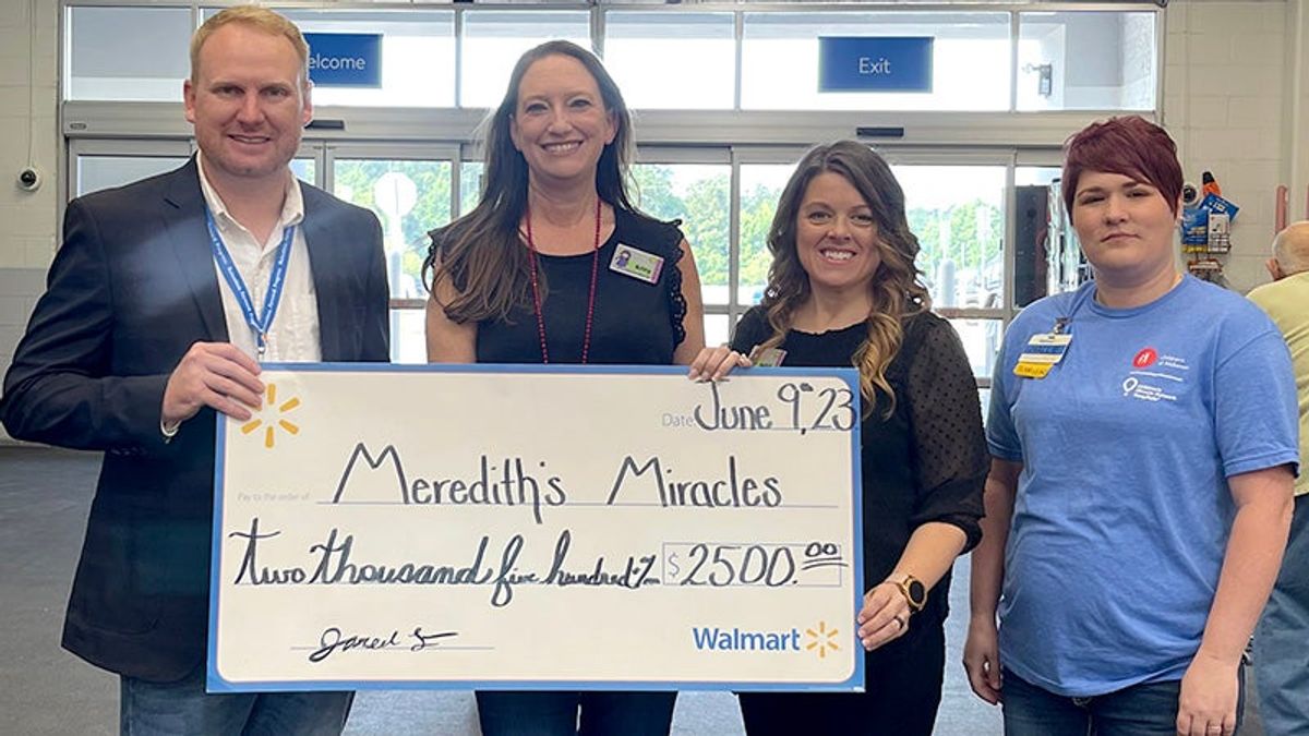 Walmart makes $2,500 donation to Meredith's Miracles