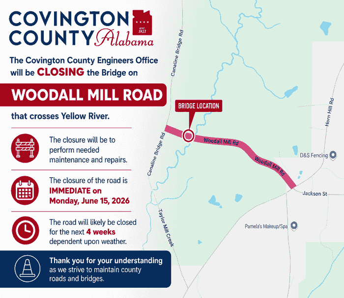 Woodall Mill Road Bridge closed for repairs