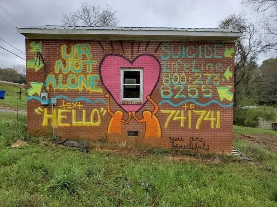 Red Level house painted to raise awareness about suicide