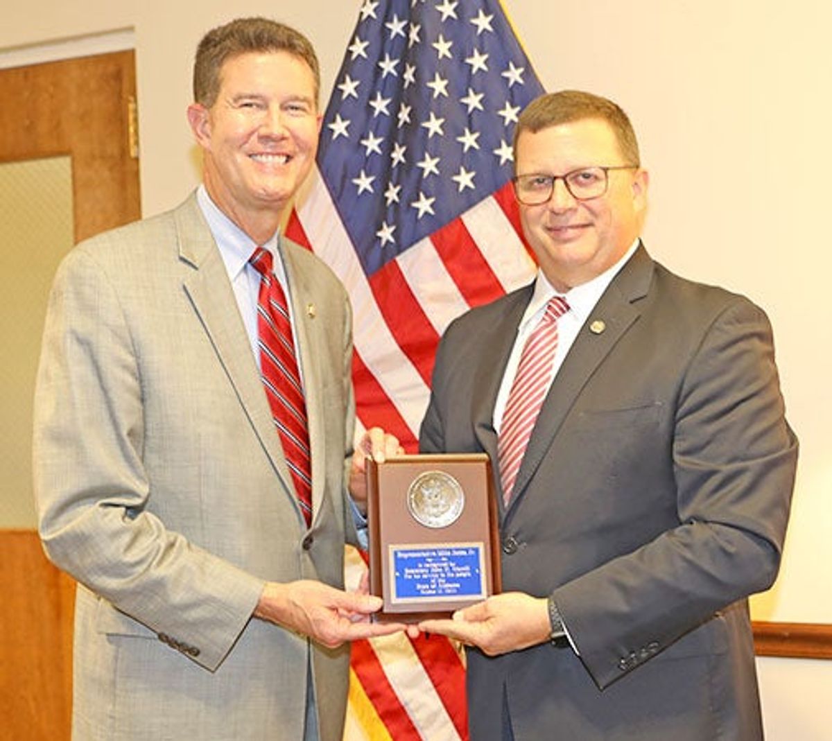 Alabama Secretary of State presents Jones with Gold Medallion Award