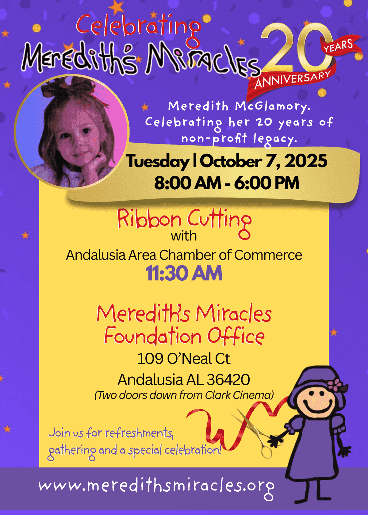 Meredith's Miracles to celebrate 20 years on Oct. 7