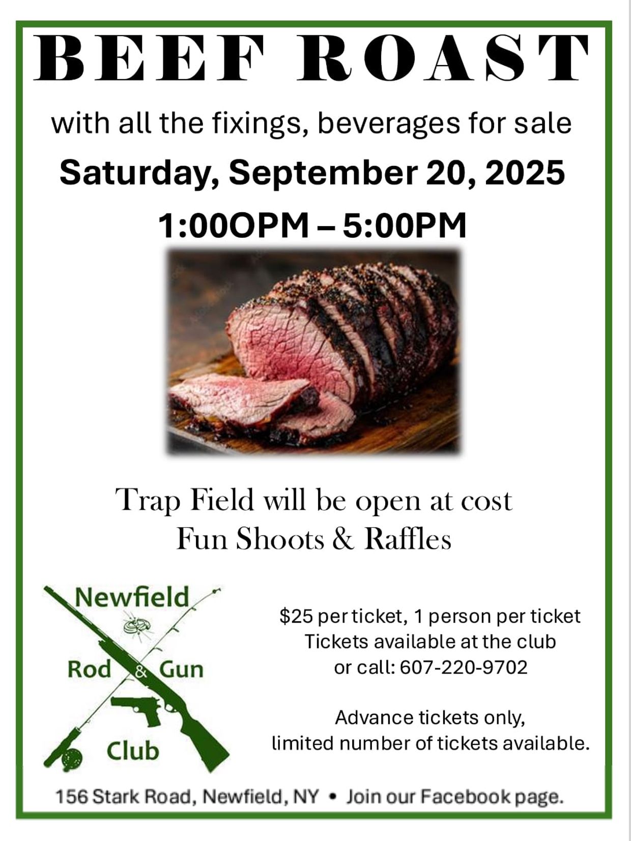 Newfield Rod and Gun Club Beef Roast