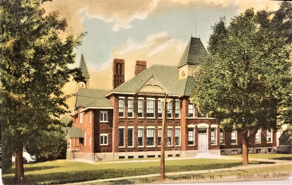 Groton Central's history in an envelope