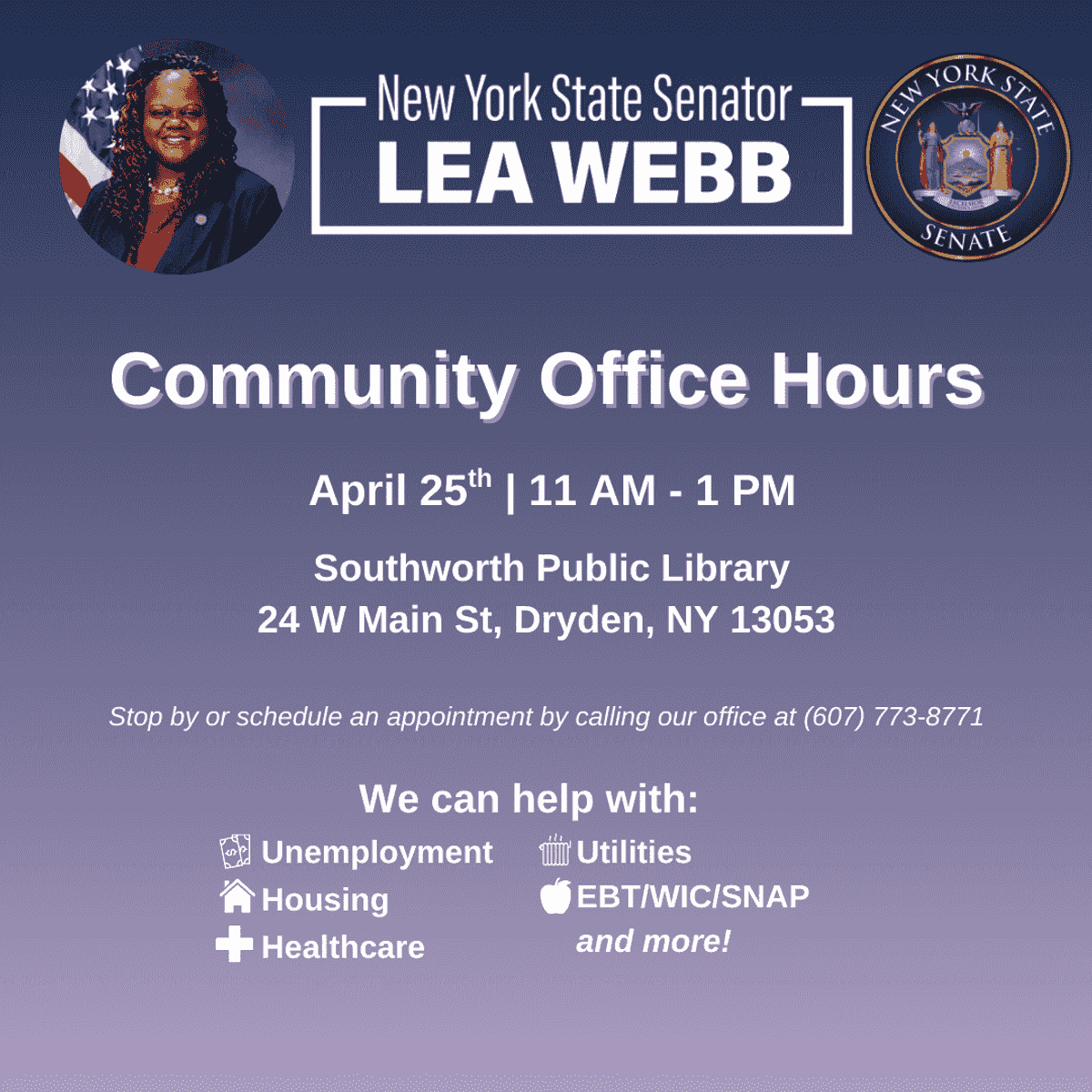 Senator Lea Webb's Community Office Hours