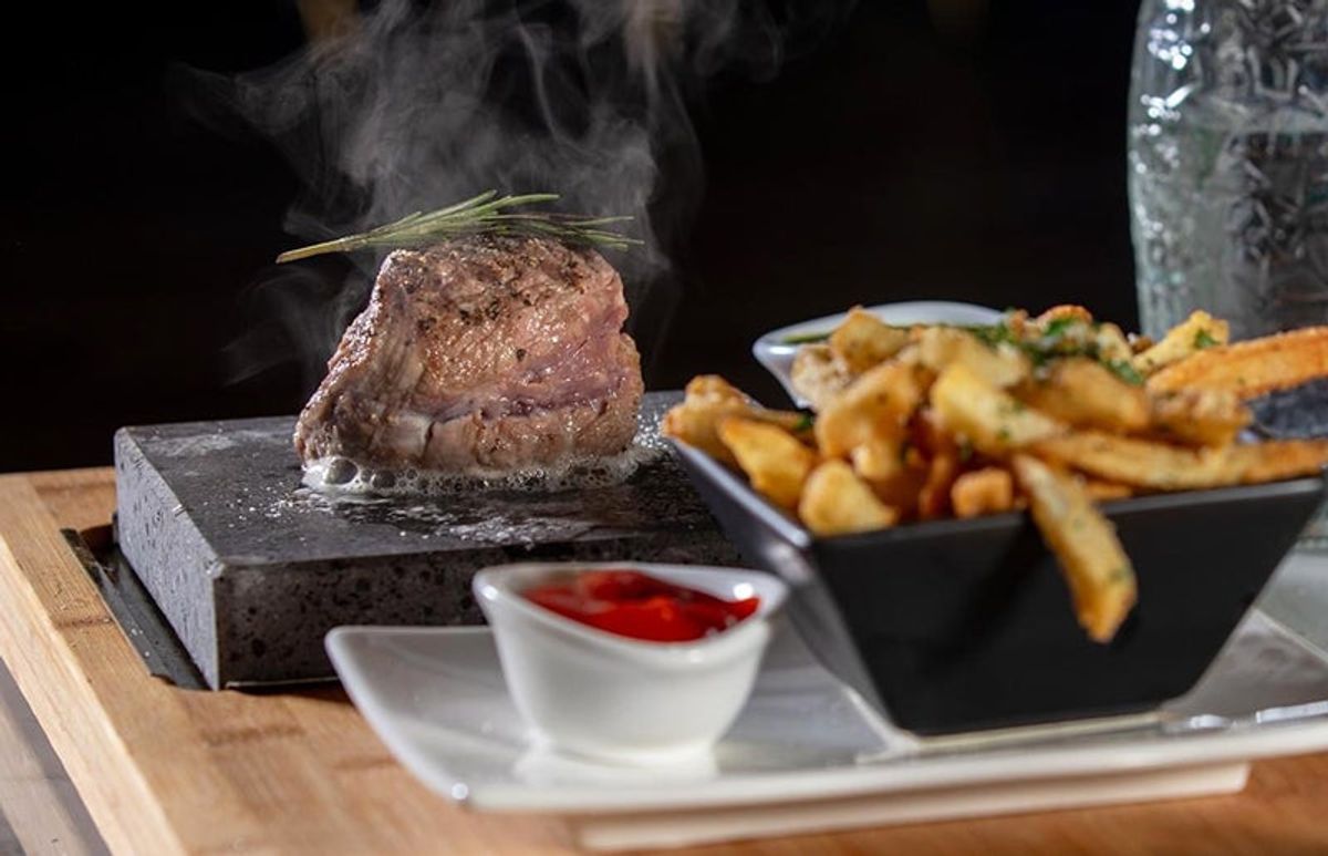 Lava rocks make the difference for perfect steaks