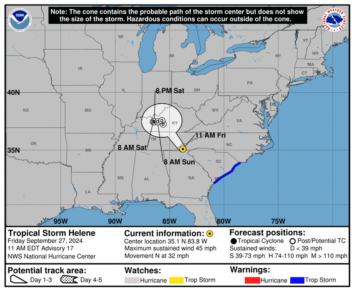 Friday, Sep 27 update from the National Hurricane Center: Latest on Tr...