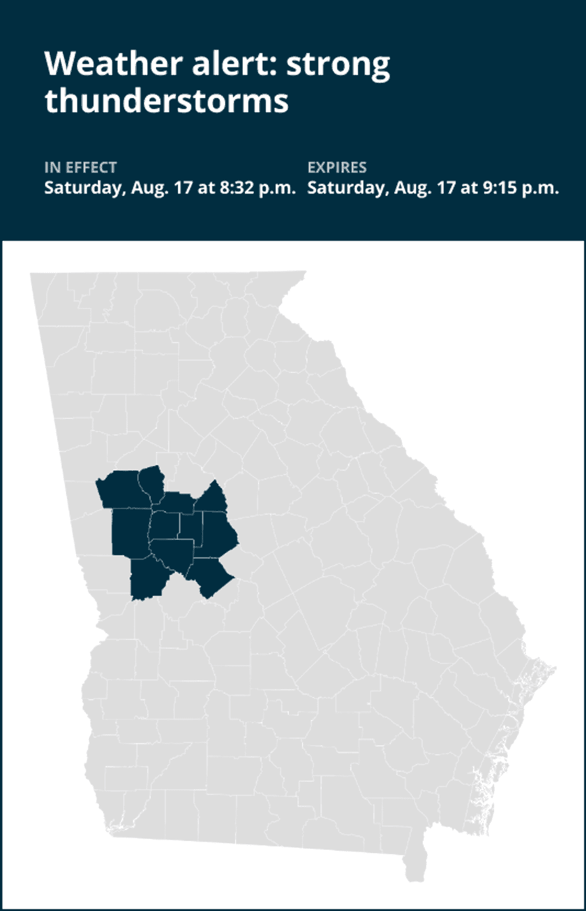 Be prepared for strong thunderstorms in Meriwether County Sa...