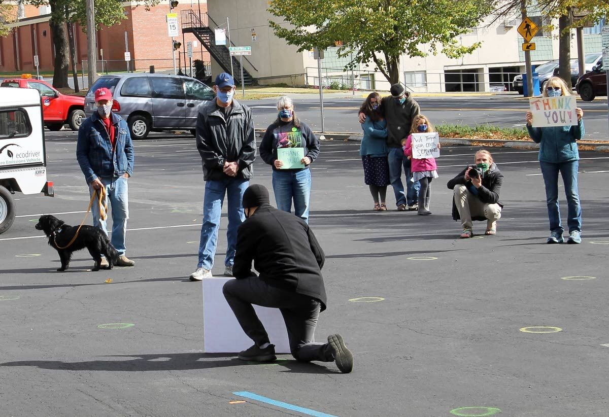Small crowd gathers for ‘Moment of Peace’