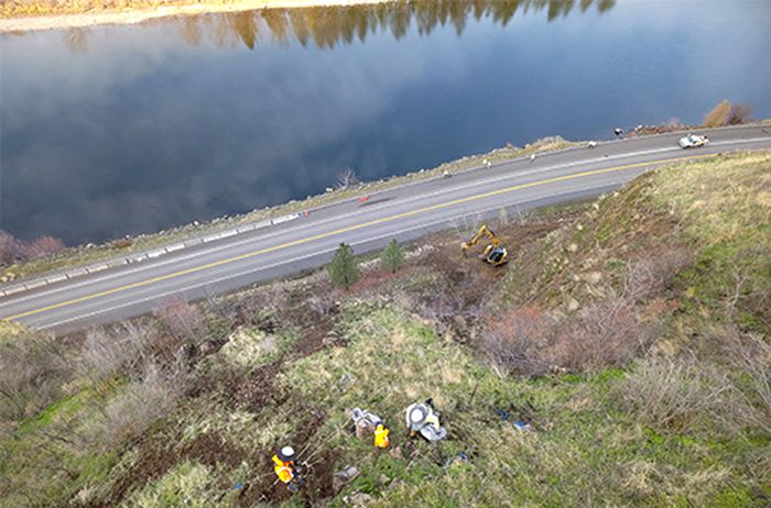 Highway 12 fully open, rock barrier installed