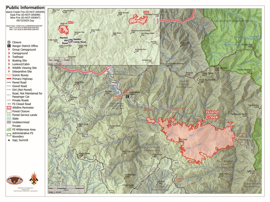 Fires on Nez Perce-Clearwater Forest remain stable
