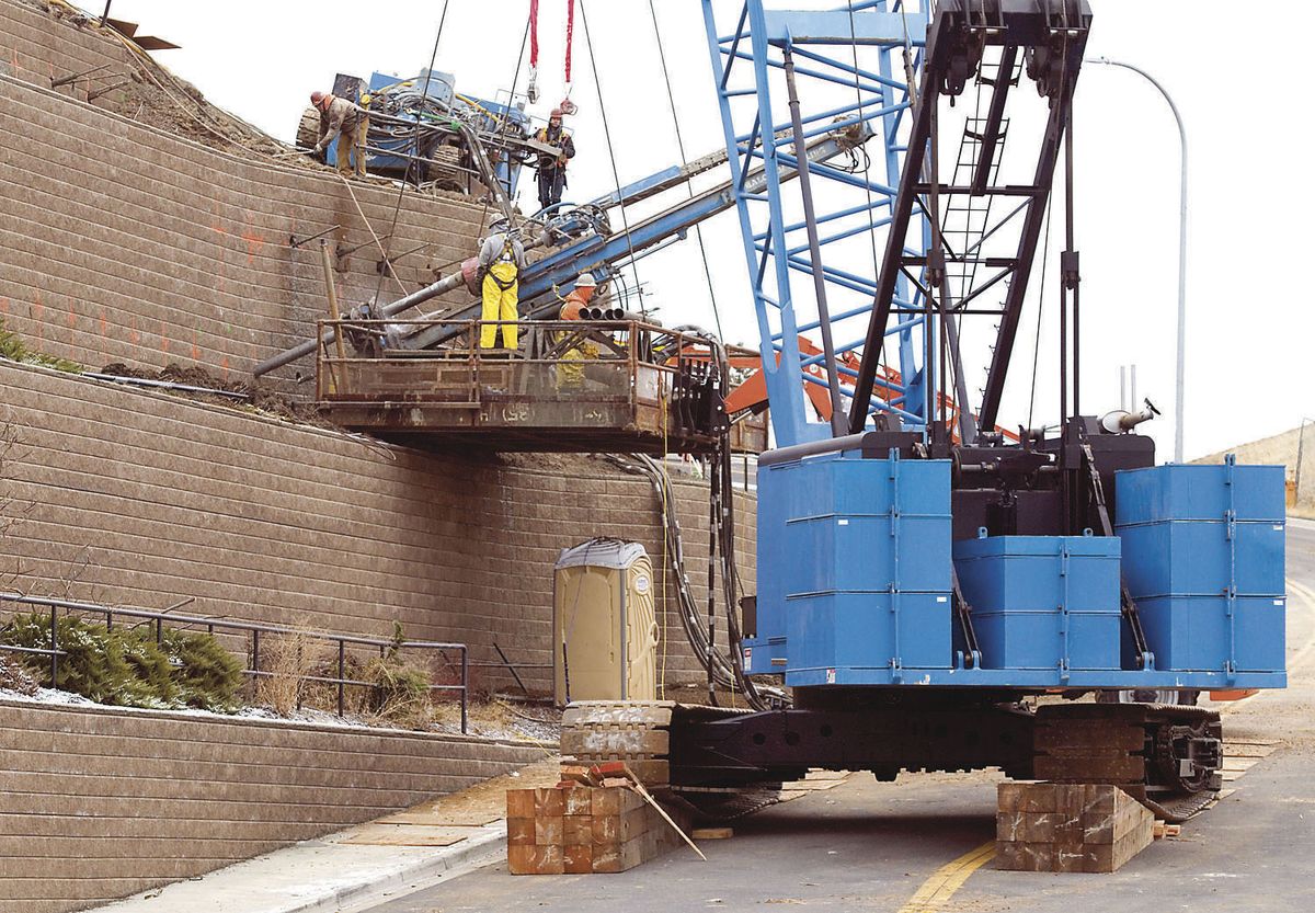 Photo: Work continues on Walmart retaining walls