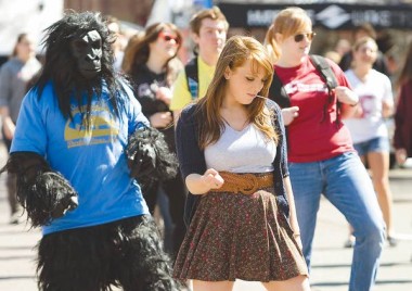 Flash mob forms on the Glenn Terrell Mall
