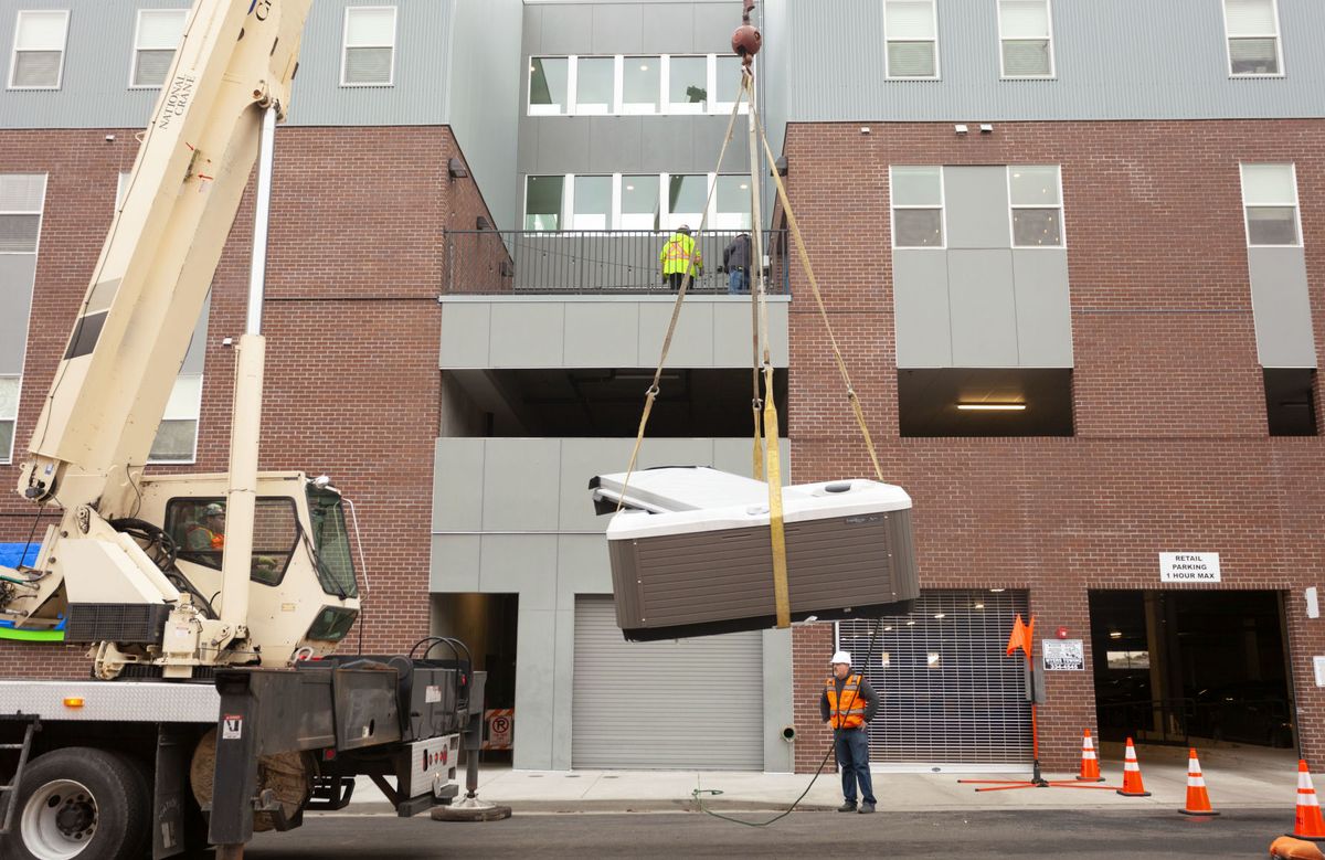 Feature photo: Hot tub removed from downtown Pullman buildin...