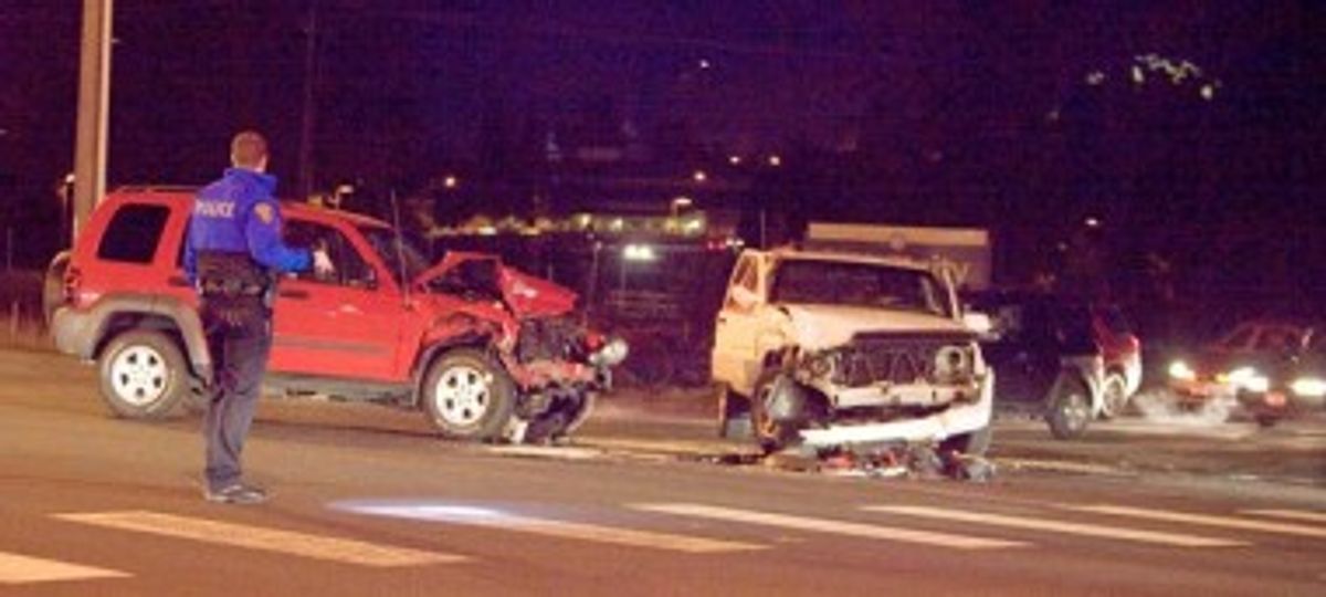 SUVs collide on Pullman Road