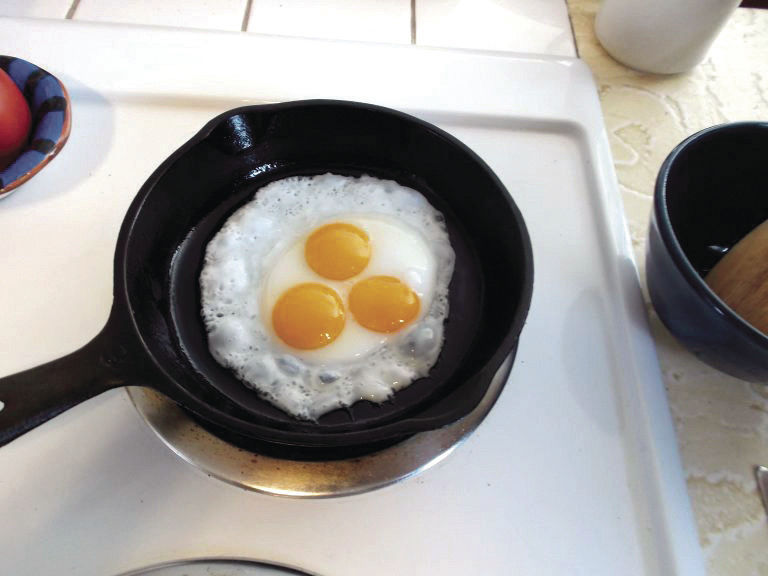 The rare triple-yolked egg
