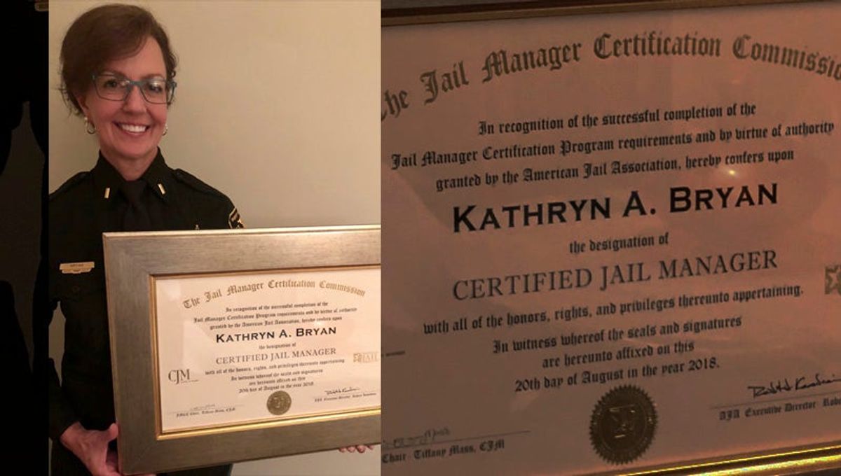 Jail administrator receives national certification