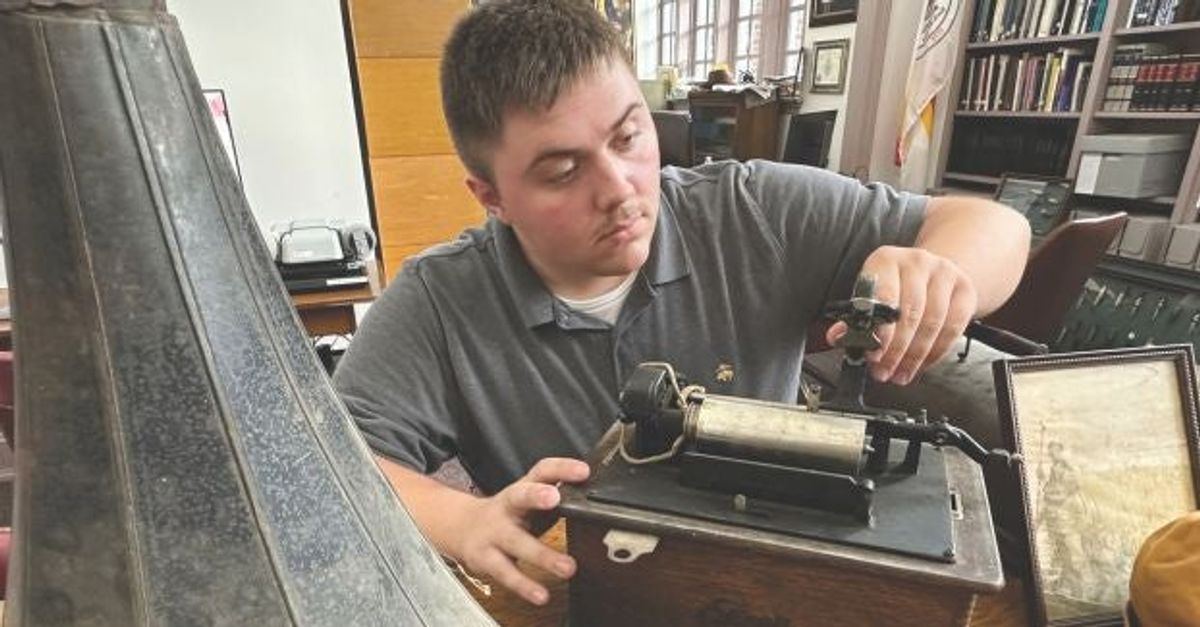 Citadel student interns at the Brown Library