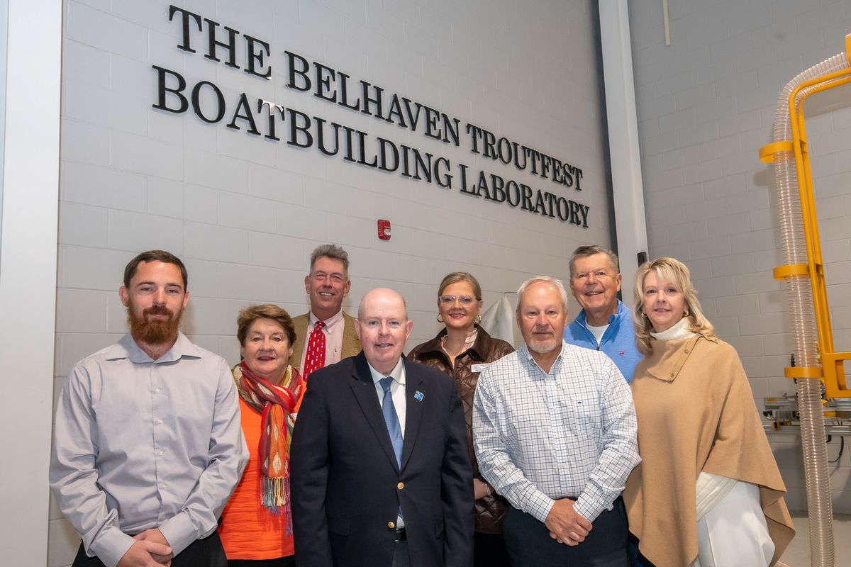 Beaufort CCC dedicates Belhaven Troutfest Boatbuilding Laboratory