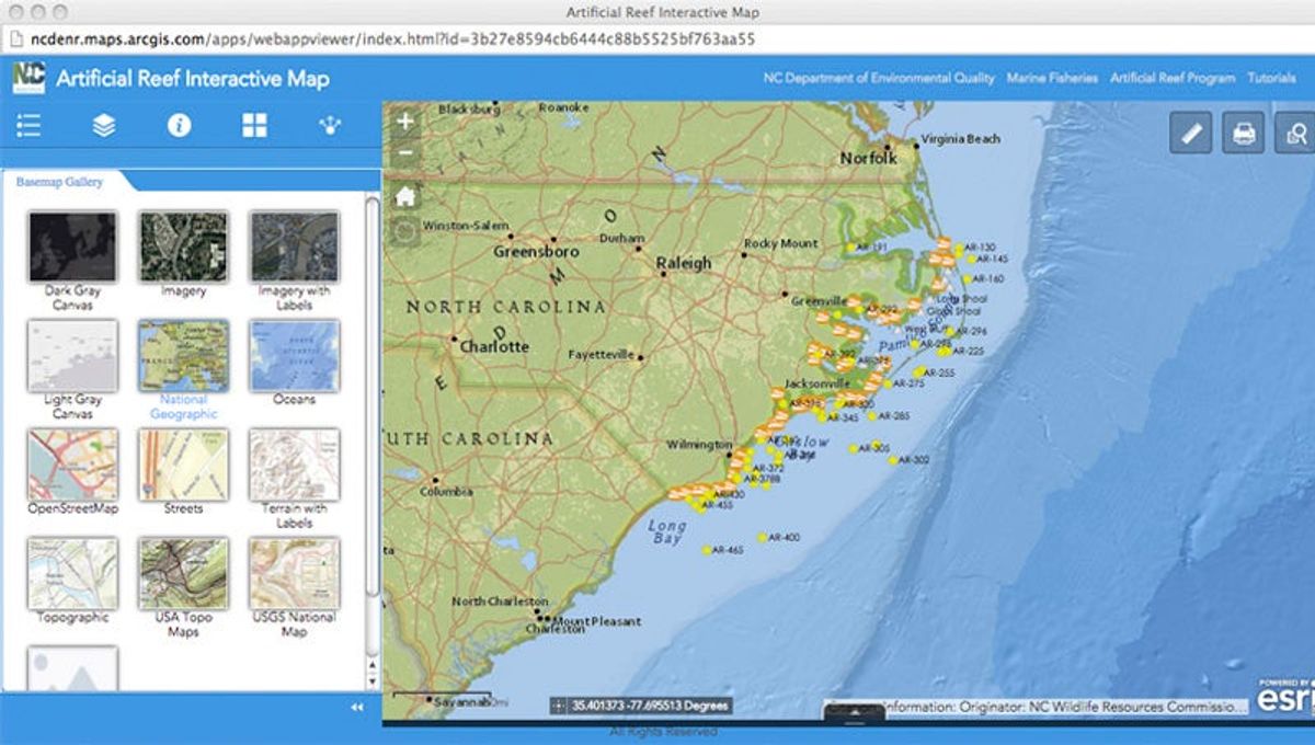Guide, web app map out state's artificial reefs
