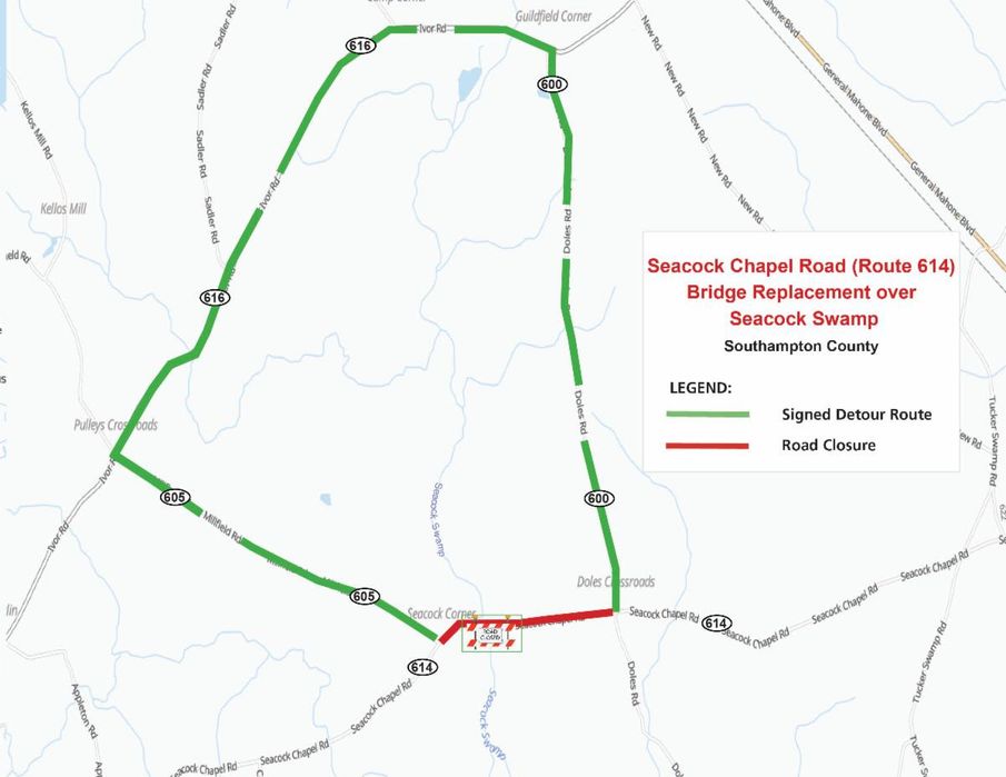 Seacock Chapel Road bridge closing for $3.98 million VDOT re...