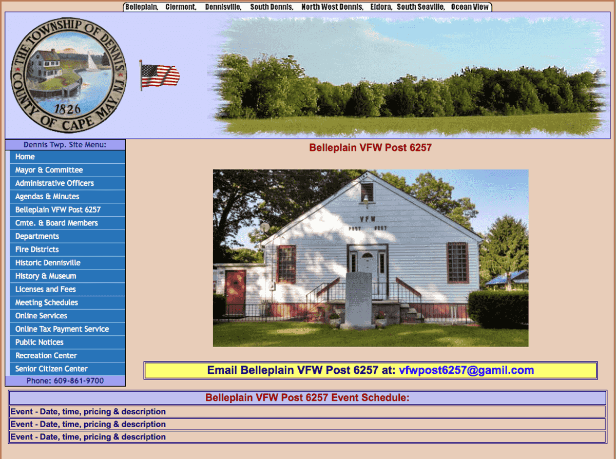 Belleplain VFW 6257 Premieres New Web Page