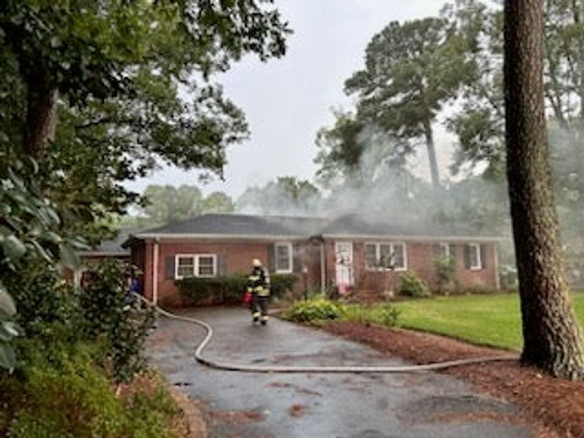 Saturday lightning strike causes fire displacing 2