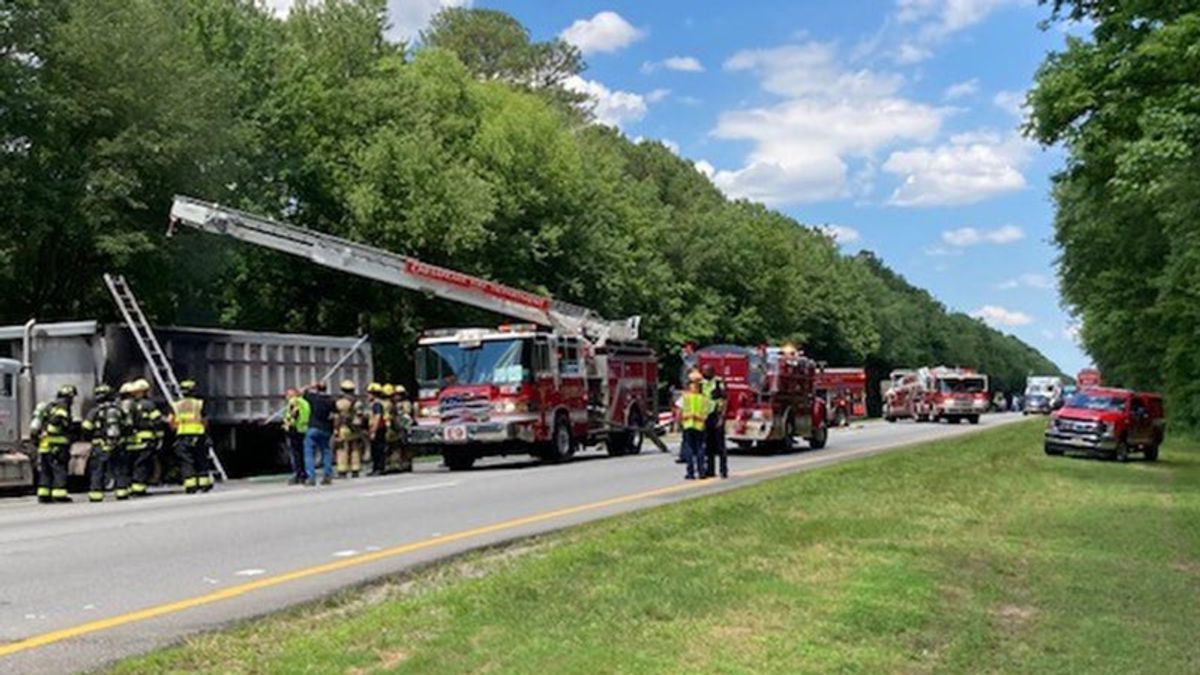 Fuel tank rupture causes hazmat spill