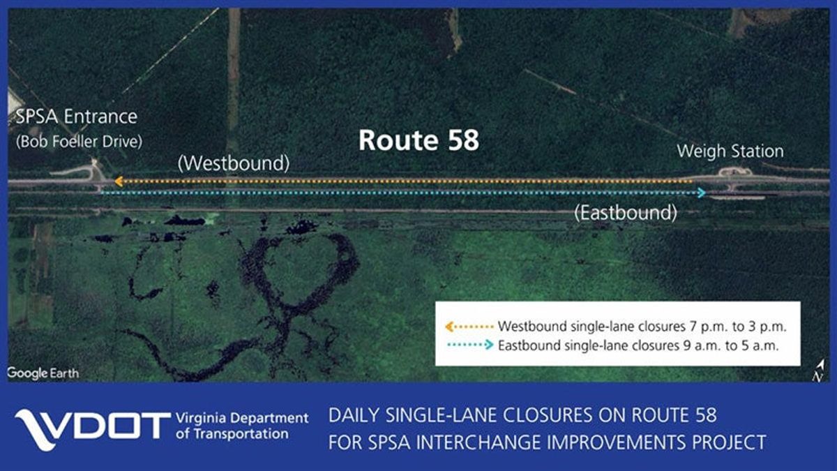 Daily Lane Closures on Route 58 West for SPSA Interchange Pr...