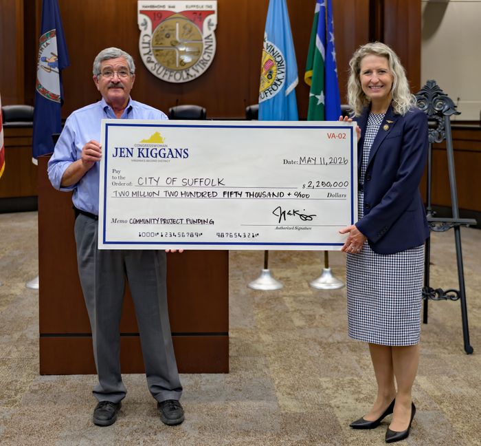 Kiggans delivers $2.25 million to upgrade Suffolk water and ...