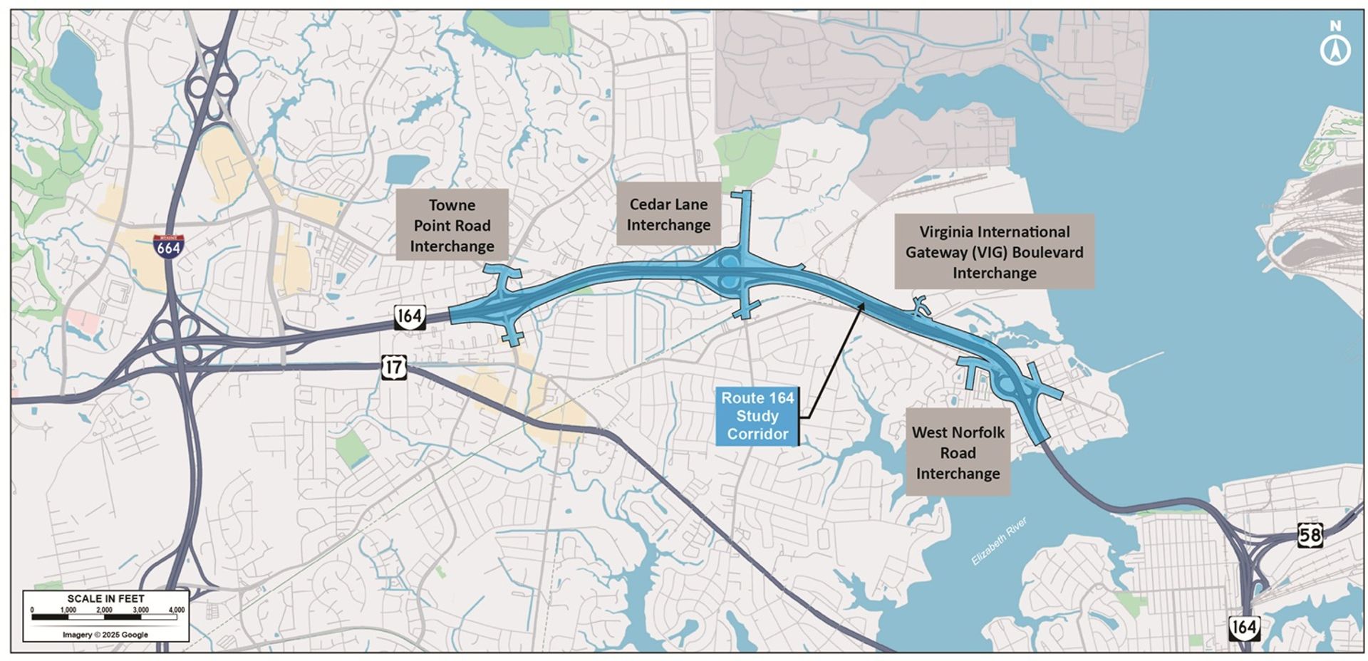 VDOT seeks public input on Route 164 Western Freeway study in Portsmou...