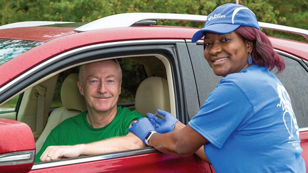 Drive through to prevent the flu