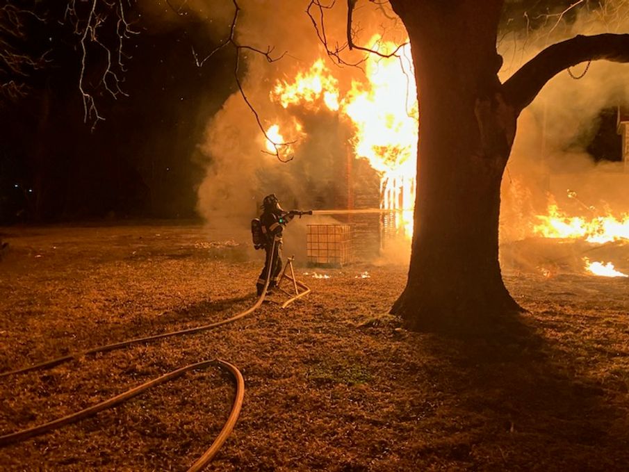 Suffolk Fire & Rescue knocks down large shed fire Tuesday