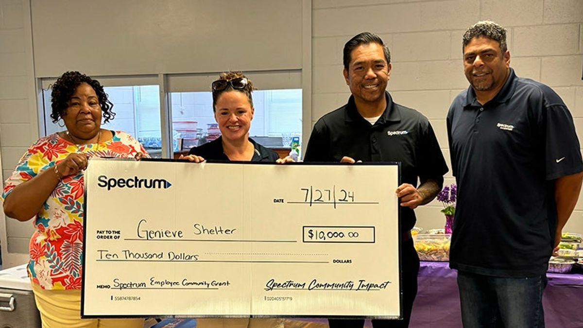 Genieve Shelter receives $10,000 Spectrum/Charter grant